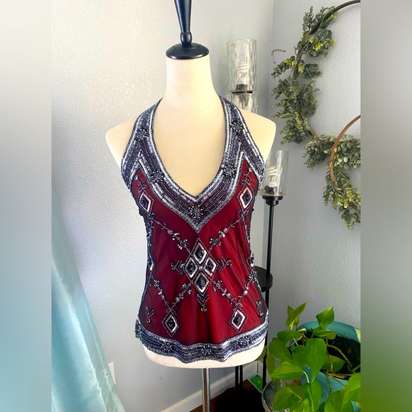 Scala | Tops | Vintage Scala Embellished Halter Top | Poshmark